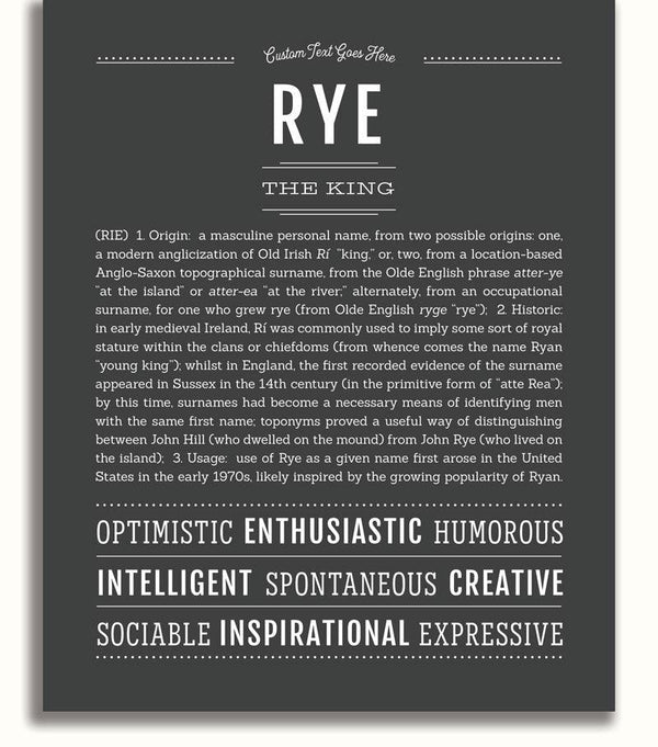 Rye | Name Art Print – Name Stories