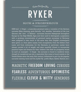 Ryker | Name Art Print – Name Stories