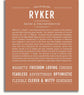 Ryker Personalized Name Meaning Art Prints – Name Stories