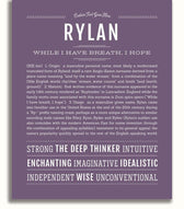 Rylan | Name Art Print – Name Stories