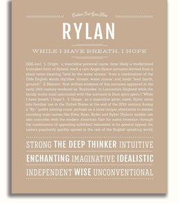 Rylan | Name Art Print – Name Stories