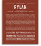 Rylan Personalized Name Meaning Art Prints – Name Stories