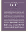 Rylee (female) | Name Art Print – Name Stories