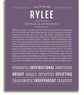 Rylee Personalized Name Meaning Art Prints – Name Stories