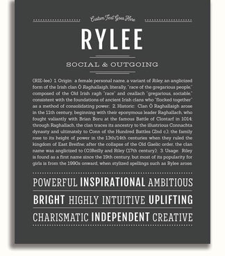 Rylee (female) | Name Art Print – Name Stories