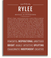 Rylee (female) | Name Art Print – Name Stories