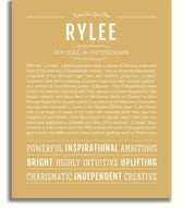 Rylee Personalized Name Meaning Art Prints – Name Stories