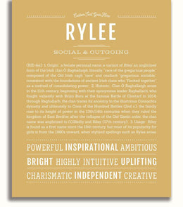 Rylee (female) | Name Art Print – Name Stories