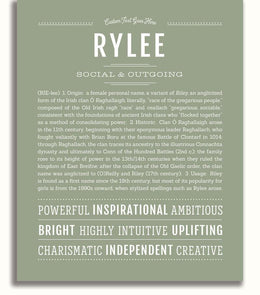 Rylee (female) | Name Art Print – Name Stories