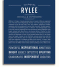 Rylee Personalized Name Meaning Art Prints – Name Stories