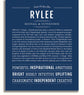 Rylee Personalized Name Meaning Art Prints – Name Stories