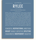 Rylee Personalized Name Meaning Art Prints – Name Stories