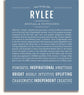 Rylee Personalized Name Meaning Art Prints – Name Stories