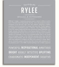 Rylee Personalized Name Meaning Art Prints – Name Stories