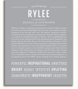 Rylee (male) | Name Art Print – Name Stories