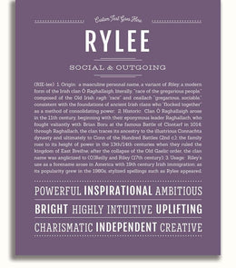 Rylee (male) | Name Art Print – Name Stories