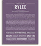 Rylee Personalized Name Meaning Art Prints – Name Stories