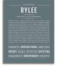 Rylee Personalized Name Meaning Art Prints – Name Stories