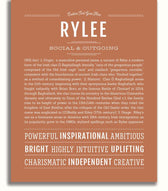 Rylee Personalized Name Meaning Art Prints – Name Stories