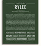 Rylee Personalized Name Meaning Art Prints – Name Stories