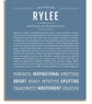 Rylee Personalized Name Meaning Art Prints – Name Stories