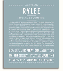 Rylee (male) | Name Art Print – Name Stories
