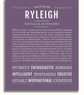 Ryleigh Personalized Name Meaning Art Prints – Name Stories