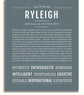 Ryleigh Personalized Name Meaning Art Prints – Name Stories