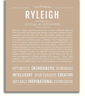 Ryleigh Personalized Name Meaning Art Prints – Name Stories