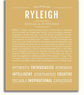 Ryleigh Personalized Name Meaning Art Prints – Name Stories
