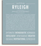 Ryleigh Personalized Name Meaning Art Prints – Name Stories