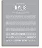 Rylie Personalized Name Meaning Art Prints – Name Stories