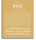 Rylie Personalized Name Meaning Art Prints – Name Stories