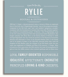 Rylie Personalized Name Meaning Art Prints – Name Stories