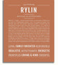 Rylin Personalized Name Meaning Art Prints – Name Stories