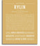 Rylin Personalized Name Meaning Art Prints – Name Stories