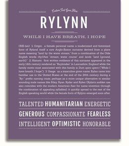 Rylynn | Name Art Print – Name Stories