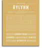 Rylynn Personalized Name Meaning Art Prints – Name Stories