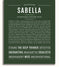 Sabella Personalized Name Meaning Art Prints – Name Stories