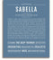 Sabella Personalized Name Meaning Art Prints – Name Stories