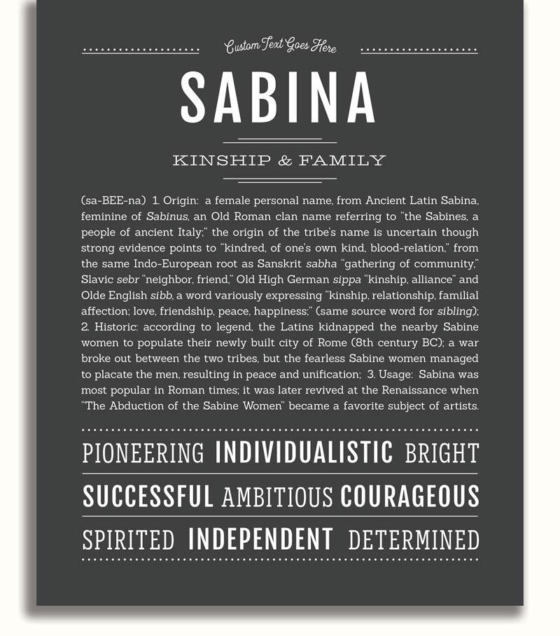 Sabina | Name Art Print – Name Stories