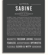 Sabine | Name Art Print – Name Stories