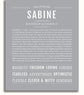 Sabine Personalized Name Meaning Art Prints – Name Stories