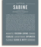 Sabine Personalized Name Meaning Art Prints – Name Stories