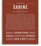 Sabine Personalized Name Meaning Art Prints – Name Stories