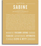 Sabine Personalized Name Meaning Art Prints – Name Stories