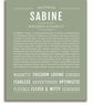 Sabine Personalized Name Meaning Art Prints – Name Stories