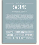 Sabine Personalized Name Meaning Art Prints – Name Stories