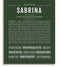 Sabrina Personalized Name Meaning Art Prints – Name Stories