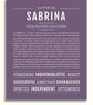 Sabrina Personalized Name Meaning Art Prints – Name Stories